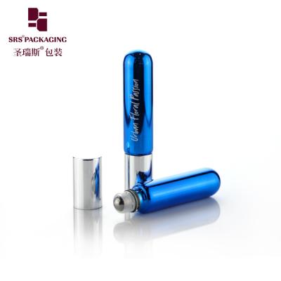 China No Leakage Empty Blue Roll On Container 6ml For Perfume Sample Essential Oil for sale