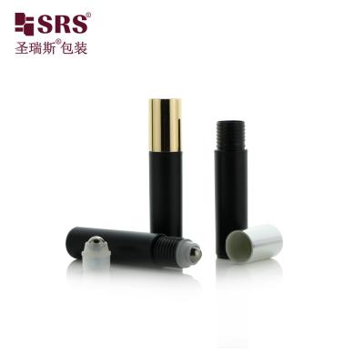 China 10ml Frosted Black Roller Bottle for Perfume Empty Eye Serum Roll on Bottle with Metal Roller Ball Factory Sale for sale