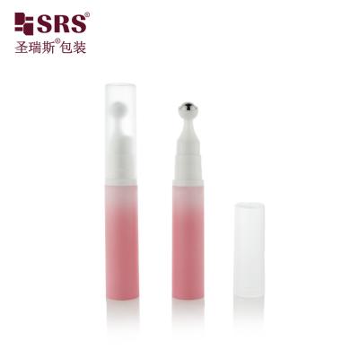 China 10ML metal ball roll on bottles Pink Roller Bottle with airless pump for eye cream eye gel packing for sale