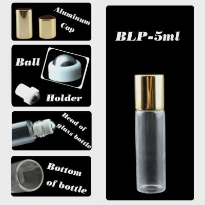 China SRS high quality no leakage 5ml essential oil glass bottles with roller ball for sale