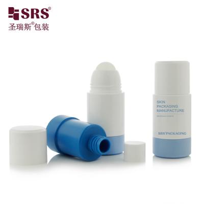 China RPPE-50ML 75ML Double Wall PP Refillable Roll On Deodorant Bottles Hollow Ball for sale