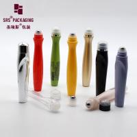 China SRS8447-15ML Frosted Black PETG Roll On Bottle Customized For Eye Serum for sale