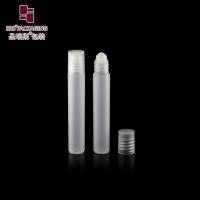 China 8ml White Plastic Roll On Bottle for Essential Oil Matte Finish Screw on Cap Logo Printing Available for sale