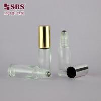 China Cylindrical Round Glass Gemstone Roller Bottles 5ml For Skincare Essence for sale