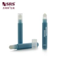 China RPPH-8ML Factory Glossy Frosted Blue Tube Container With Plastic Roller Ball Applicator For Soothing Gel Packaging for sale