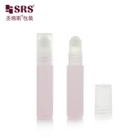 China RPPH-5ML Pastel Pink Injection Translucent Colored Roller Bottles With Glass Beads For Cosmetic Eye Care Packaging for sale