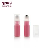 China RPPH-3ML Watermelon Pink Colored Mini Sized Sample Test Bottles With Metal Roller Ball Slim Cap For Travel Size Perfume for sale