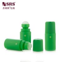 China RPPC Wooden Green Colored 50% PCR Roll On Bottle 60ml For Women Antiperspirant for sale