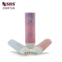 China Oval Shaped PE 3 Steel Roller Ball Applicator Tube D50mm For Massaging Gel Serum for sale