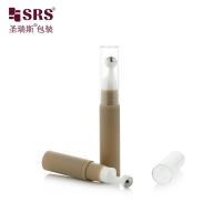 China A0031-10ML Empty Plastic Roll On Bottle Airless Clay Brown Coating With Clear Cap for sale