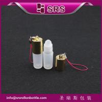 China SRS Empty Cosmetic Mini Plastic Perfume Roll On Bottle 3ml With Hook for sale