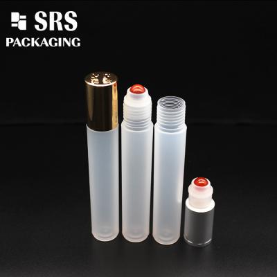 China SRS empty cosmetic 15ml plastic roll on bottle with colored ball for sale