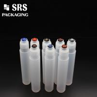 China SRS empty cosmetic 15ml plastic bottle with colored roller ball for sale