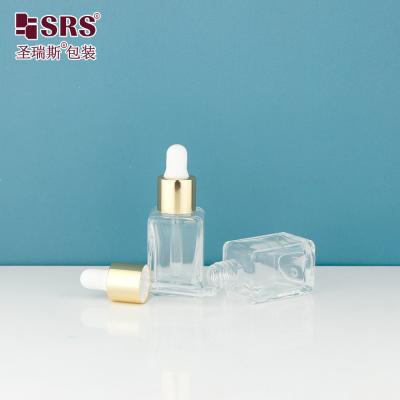 China D1877-10ml Custom Color And Branding Options Empty Dropper Bottle With Glossy Gold Shoulder White Silicone Bulb Head  For Bulk Orders For Serum Packaging for sale