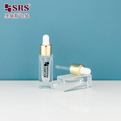 China D543-5ml 5ml-10ml Empty Clear Transparent Dropper Bottle Free Sample With Gold Collar For Bulk Purchase for sale