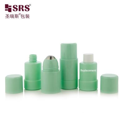 China 50ml 75ml PP PCR Refillable Roll On Bottle with Steel Ball for sale
