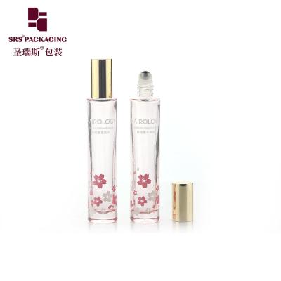 China 15ml Luxury Design Glass Roll On Bottle with SUS304 Steel Ball for Perfume and Essential Oils for sale