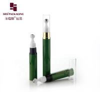 China Green Colored Roller Bottle With Airless Pump Applicator 10ml 12ml 15ml  Eye Care Packaging Manufacture for sale