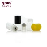 China 1ML 2ML Glass Bottle With Gold Cap Steel Ball Roll-On Bottle Perfume Roll-On Small Capacity Frosted Black Glass Bottle for sale