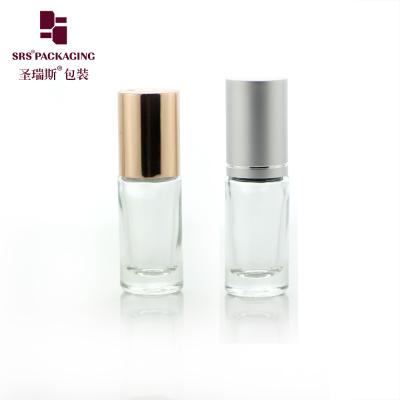 China Custom Small Convenient 4ml Cosmetic Essential Oil Perfume Thick-bottomed Glass Roll on Bottle for sale