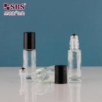 China Customized Printing 4ml Perfume Roller Bottles Round Shape Transparent Glass Roll on Bottle for sale