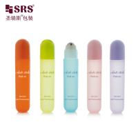 China 18ML 20ML 25ML Empty Plastic Roll On Bottle Custom Color Options With Lanyard Design Keychain Cap for sale