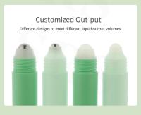 China RPPG 25ml Cute Empty Green Colored Roller Bottle PP PCR Plastic Container With Plastic Roller Ball For Hair Serum for sale