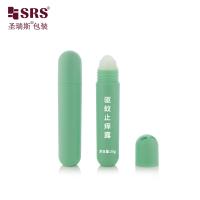 China RPPG 25ml Cute Empty Green Colored Roller Bottle PP PCR Plastic Container With Plastic Roller Ball For Hair Serum for sale