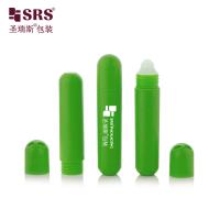China RPPG 25ml Cute Empty Green Colored Roller Bottle PP PCR Plastic Container With Plastic Roller Ball For Hair Serum for sale