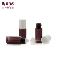 China Eco-friendly 15ml 20ml Amber Plastic Roller Bottle With White Cap For Liquid Formula For Cosmetics for sale