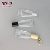 China Wholesale Light Resistant Brown Gradient Coating Colored Glass Vial Container With Stone Roller Ball For Perfume With Keychain 10ml for sale
