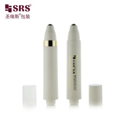 China AY-10ml Wholesale Glossy White Roller Bottle with Clear Cap Metal Ball with Silkscreen Printing for Eye Cream for sale