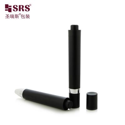 China AY-15ML Wholesale Black Matte Pen-Style Press Bottle With Silver Trim For Liquid Concealer Lip Gloss&Cosmetic Packaging for sale
