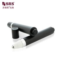 China AY-15ML 15g Matte Black Eye Cream Roller Bottle Silver Trim Press Type Eye Serum Massage Pen Cosmetic Packaging With Switch Design for sale