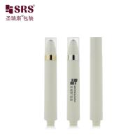 China AY-15ML White Plastic Eye Massage Roll On Pen With Gold Silver Trim Empty Eye Serum Applicator Tube Luxury Cosmetic Packaging for sale