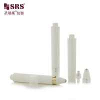 China AY-15ML White Plastic Eye Massage Roll On Pen With Gold Silver Trim Empty Eye Serum Applicator Tube Luxury Cosmetic Packaging for sale