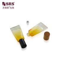 China GB3-10ml Amber-Yellow Gradient Glass Tubes With Metal Roller Ball For Essential Oil Blends Packaging for sale