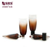 China GB3-10ml Ombre Brown Cosmetic Glass Vials With Roller Ball Applicator For Lip Oil Packaging for sale