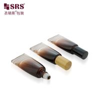 China GB3-10ml Ombre Brown Cosmetic Glass Vials With Roller Ball Applicator For Lip Oil Packaging for sale