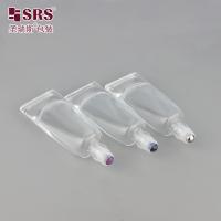 China GB3-10ML Tube Shape Clear Glass Vial With Gemstone Roller Ball With Keychain Cap Lanyard For Oil Packaging for sale