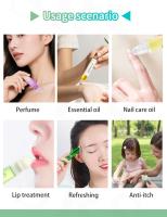 China GB3-10ML Tube Shape Clear Glass Vial With Gemstone Roller Ball With Keychain Cap Lanyard For Oil Packaging for sale