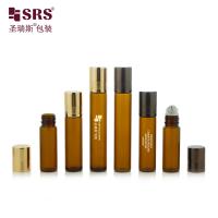 China Leakage Proof Refillable Amber Glass Roll-On Bottle for Aromatherapy Essential Oil 8ml 10ml 15ml for sale