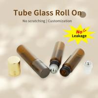 China Multi-size Amber Glass Roll-On Bottle with Silver Cap for Essential Oil & Perfume 6ml 8ml 10ml 15ml for sale