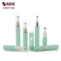 China Cosmetic Eye Cream Container with Mint Green Body Roller Ball 7.5ML 10ML 15ML for sale
