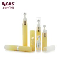 China Pastel Yellow Gold Series Cosmetic Eye Serum Roll-On Bottle for Massage & Skincare 7.5ml 10ml 15ml for sale