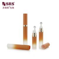 China Matte Orange Gradient Coating Colored Custom Eye Serum Roll-On Bottle for Cooling Massage 10ml for sale