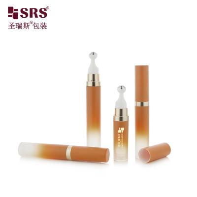 China Matte Orange Gradient Coating Colored Custom Eye Serum Roll-On Bottle for Cooling Massage 10ml for sale