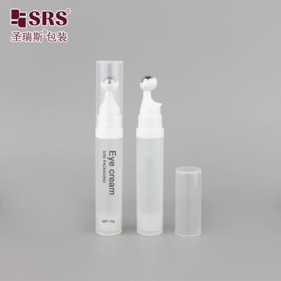 China A0035-7.5ml 10ml 15ml PP PCR Natural Plastic Airless Roller Bottle with Metal Ball for Facial Care Cosmetic Packaging for sale