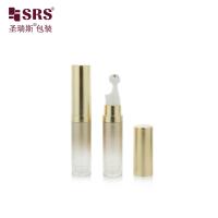 China 7.5ml 10ml 15ml Gradient Gold Eye Cream Roller Bottle with Metal Applicator for sale
