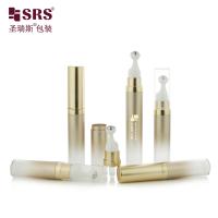 China 7.5ml 10ml 15ml Gradient Gold Eye Cream Roller Bottle with Metal Applicator for sale